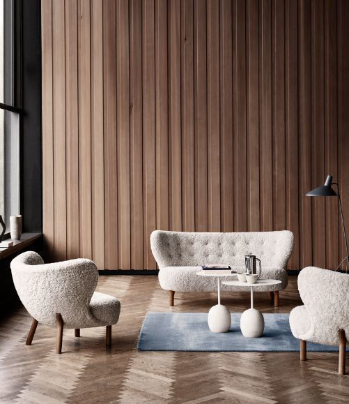 &Tradition Lato Coffee Table LN9 Ø: 50 cm - Lacquered Oak / Crema Diva ...