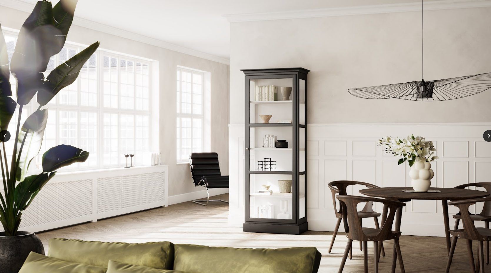 Lindebjerg Design Classic V1 Vitrineskab Højre-hængt Dør 70x210 cm - Black