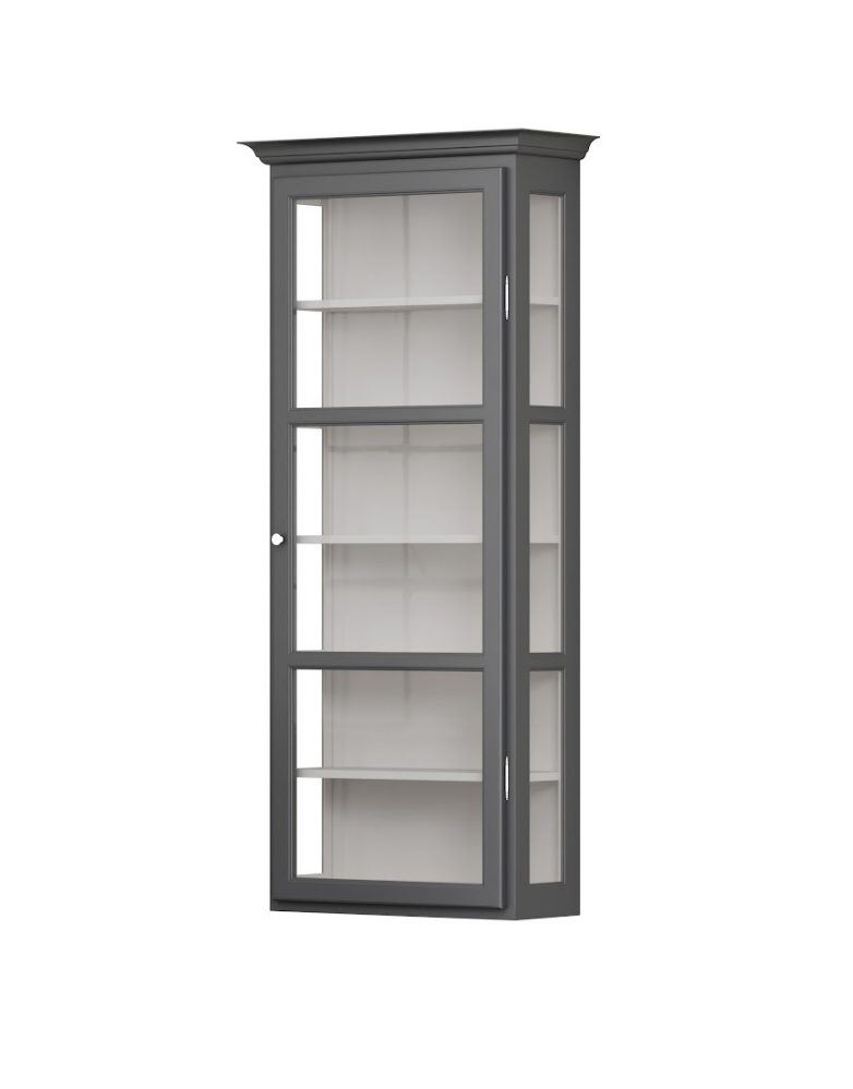 Lindebjerg Design Classic V4 Vitrineskab Højrehængt Dør 70x170 cm - Grey
