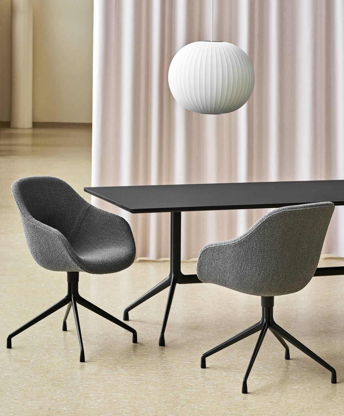 HAY AAC121 About a Chair Spisebordsstol Polstret - Black Powder Coated ...