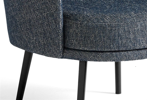 HAY Dorso Lænestol - Black Powder Coated Steel / Fairway Dark Blue 308-288