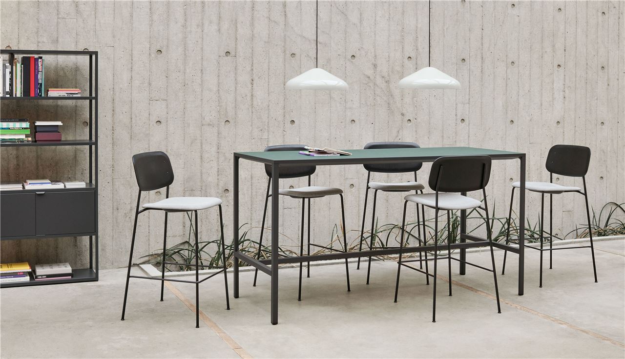 HAY New Order Table 100x250cm - Army Powder Coated/Green Linoleum