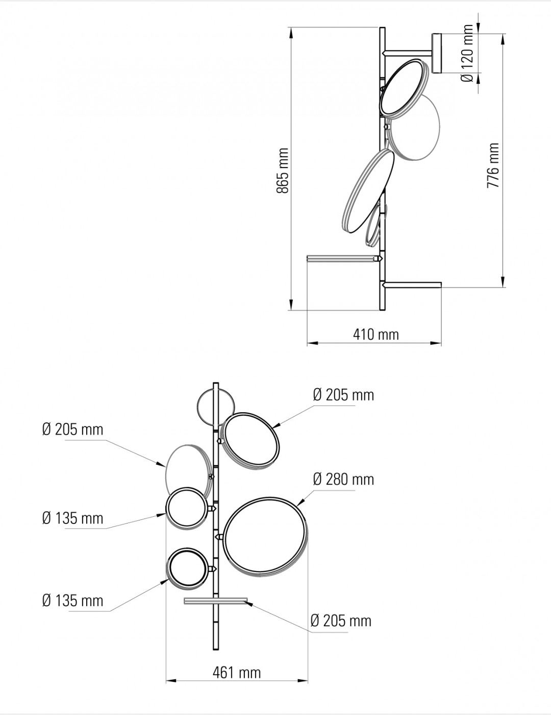 DCW Editions Tell Me Stories Væglampe H: 86,5 cm - Gold