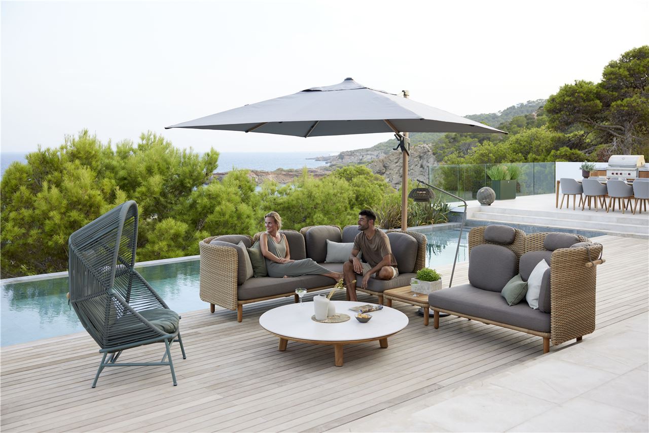 Cane-line Outdoor Hive Hængestol inkl. Reb og Hynder - Dusty Green/Taupe