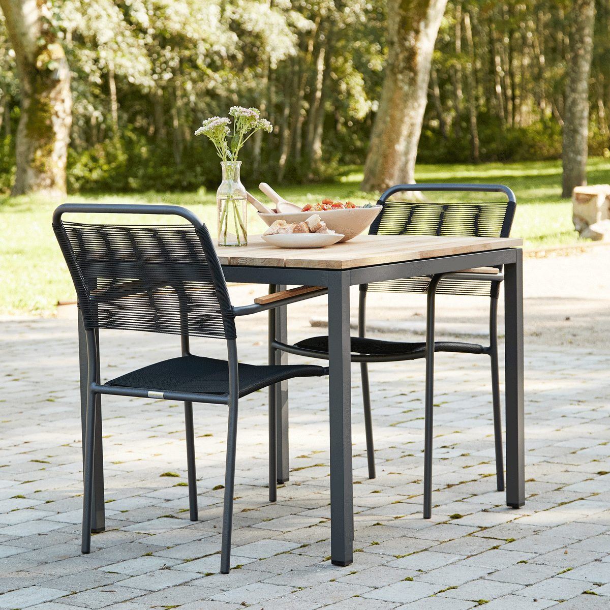 Mandalay Toscana Havebord L: 82 cm og 2 Verona Havestole - Antracit