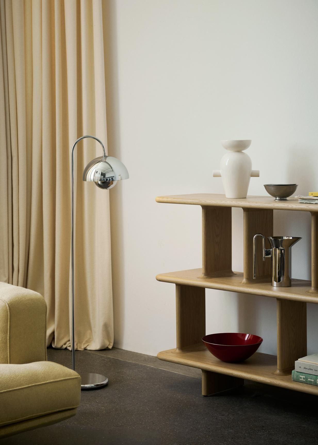 &Tradition Flowerpot VP12 Gulvlampe H: 122 cm - Chrome-Plated