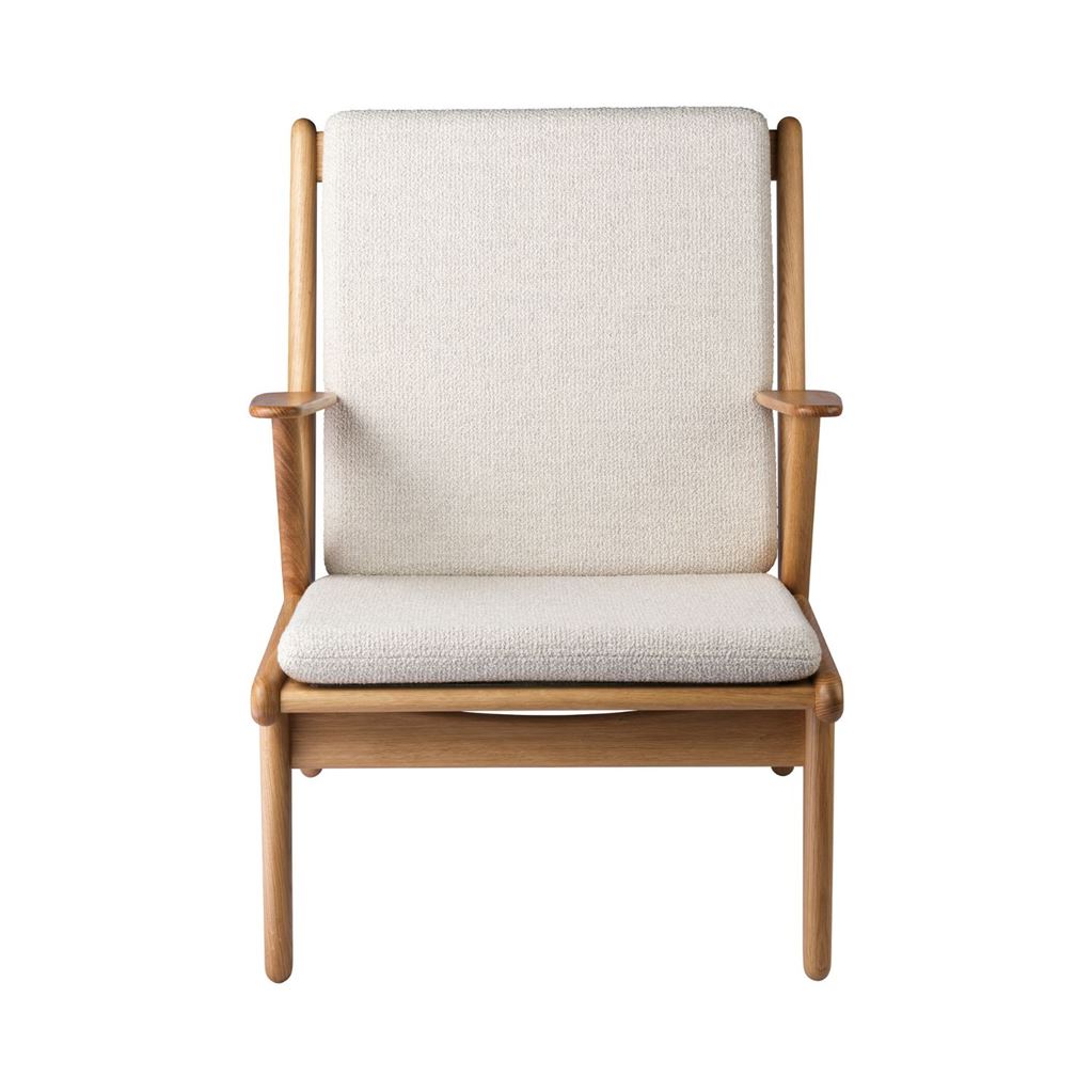 FDB Møbler J53 Lænestol H:77,6 cm - Olieret Eg/32 MLF Green